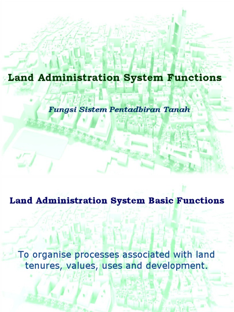 Functions of Land Administration System | PDF | Real Estate Appraisal ...