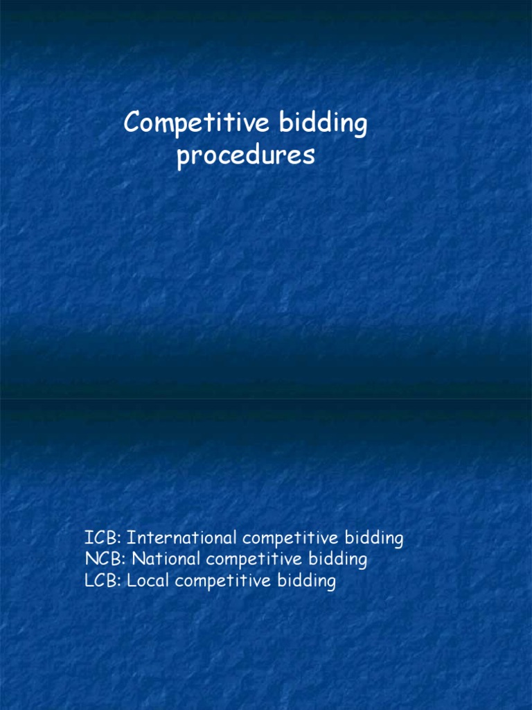 Competitive Bid | PDF | Prices | Procurement