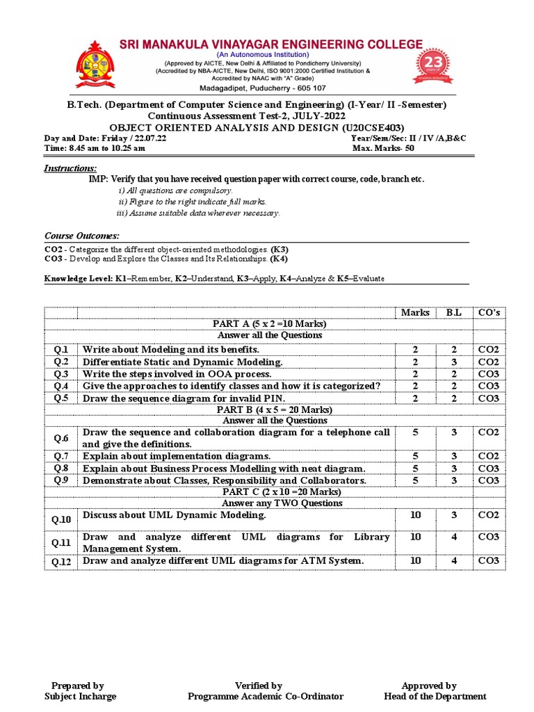 Ooad Cat2 | Download Free PDF | Computing | Software Engineering Ooad Cat2 | Download Free PDF | Computing | Software Engineering