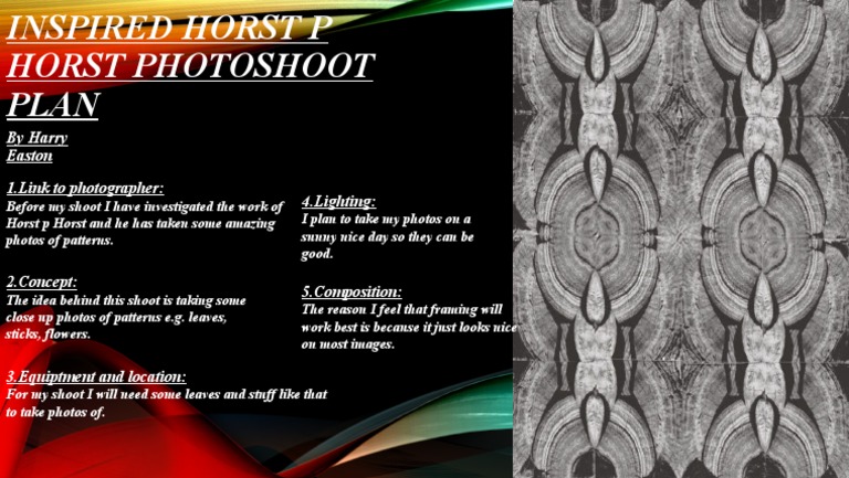 Inspired Horst P Horst Photoshoot Plan | PDF