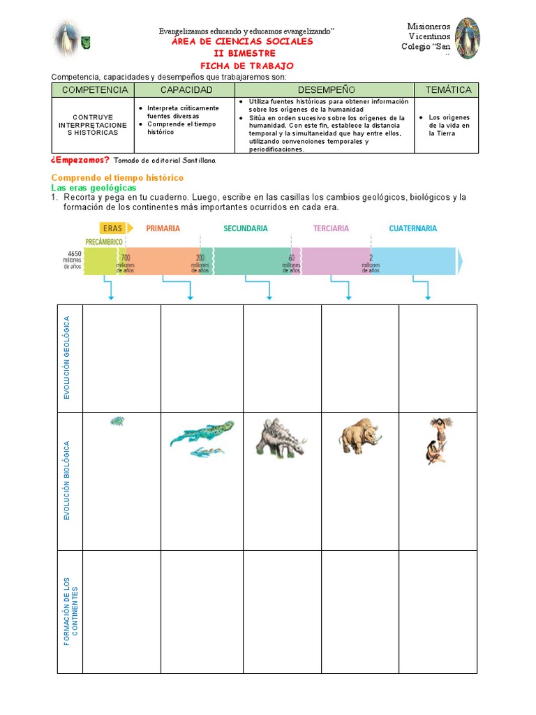Ficha de Trabajo El Origen de La Vida en La Tierra | PDF
