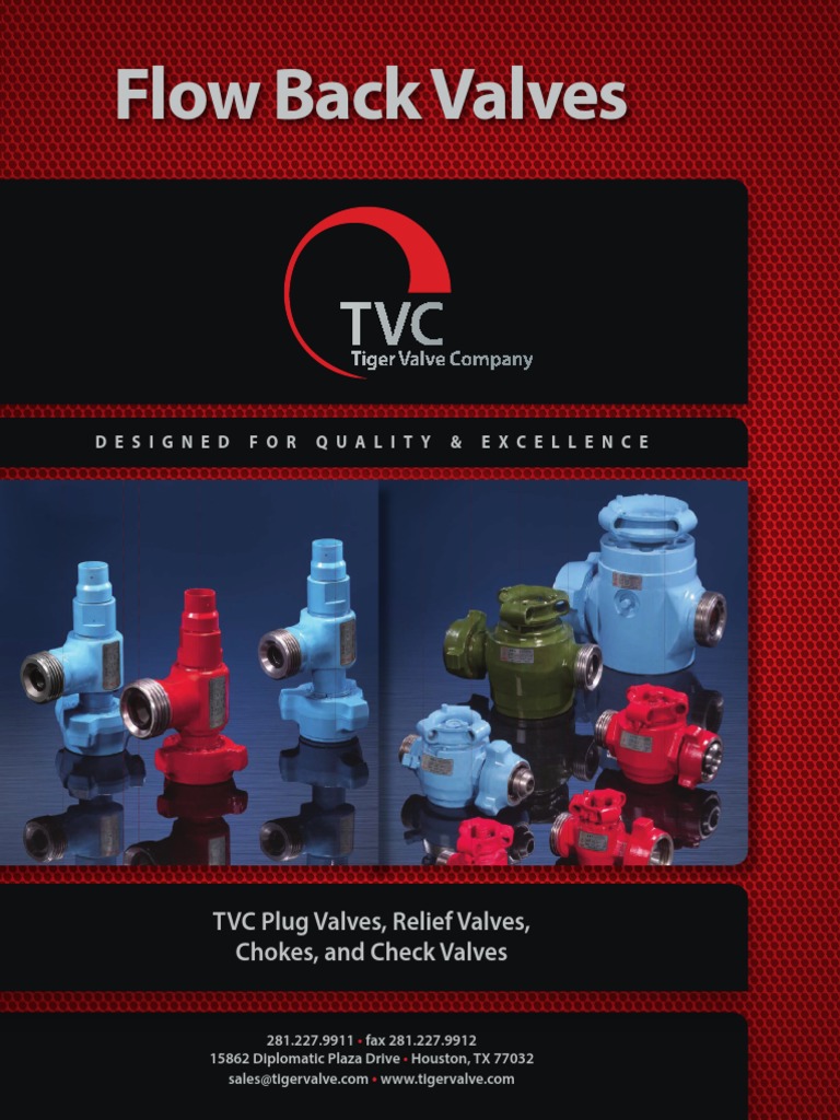 TVC Flow Back Valves | PDF | Valve | Mechanical Engineering
