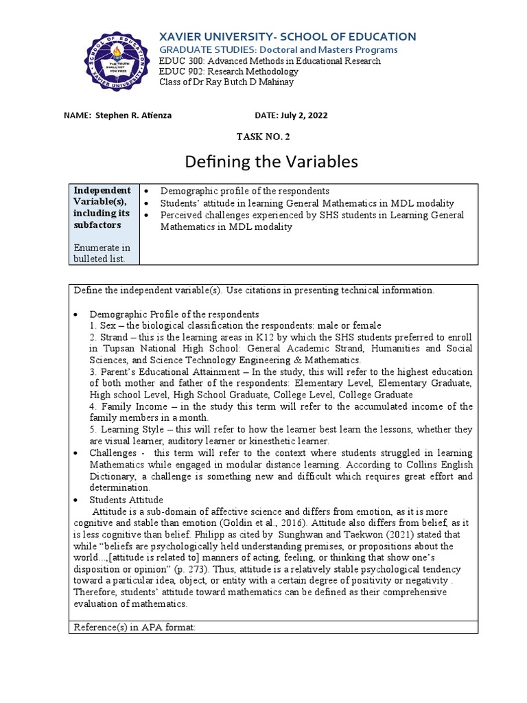 Research Methods Task 2 | PDF | Attitude (Psychology) | Learning