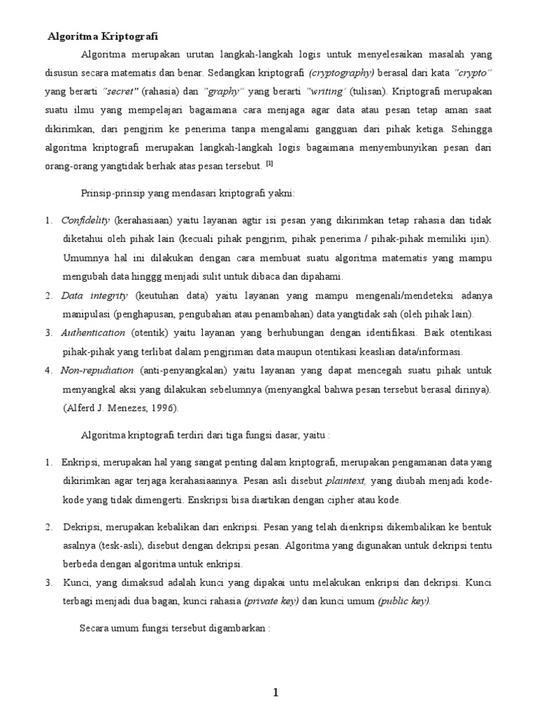 Algoritma Kriptografi | PDF