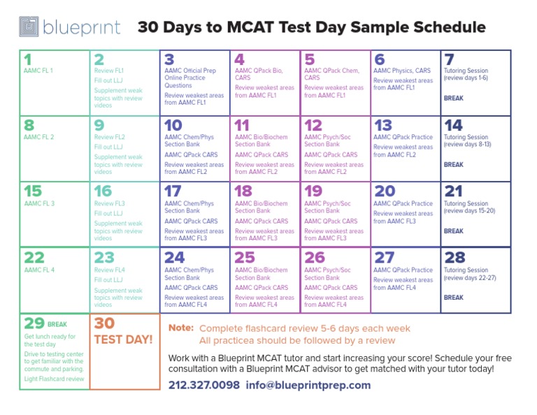 30-Day MCAT Test Day Preparation Guide | PDF | Medical College ...