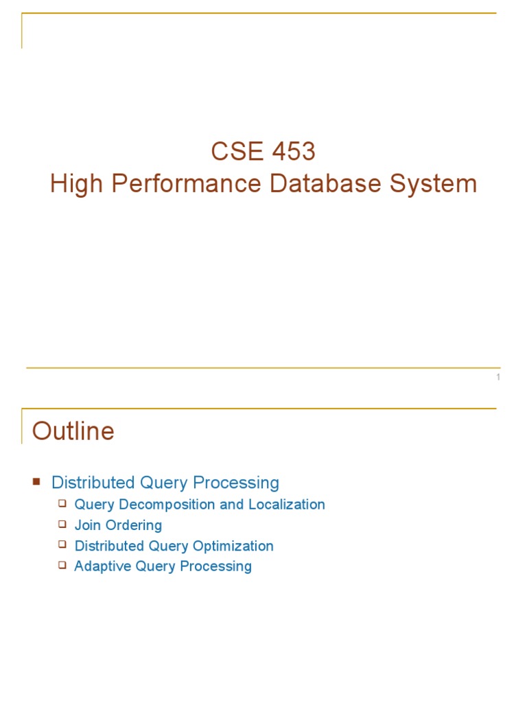 CSE 453 Slide 3 | PDF | Mathematical Optimization | Databases