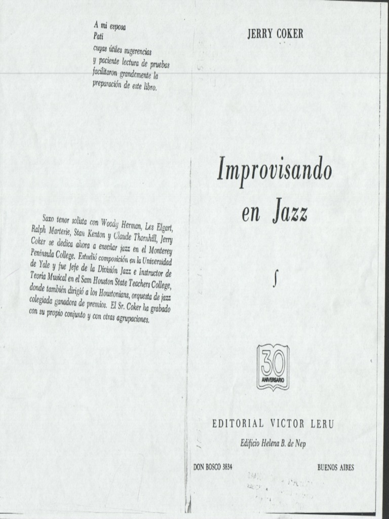 Improvisando en Jazz - Jerry Coker | PDF