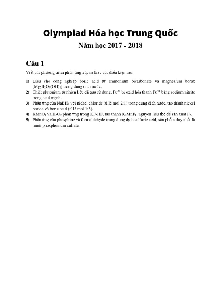 CChO 2017 | PDF