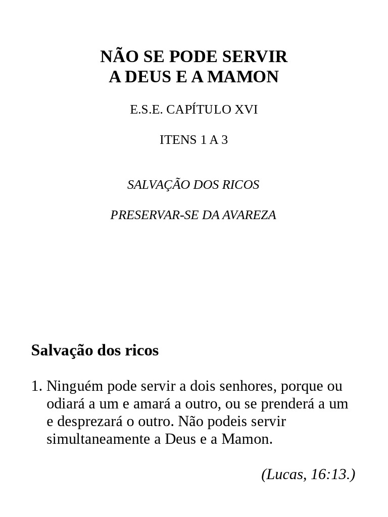 Servir A Deus e A Mamon - ESTUDO-Era Luz - 23!09!22 - SLIDES | PDF ...
