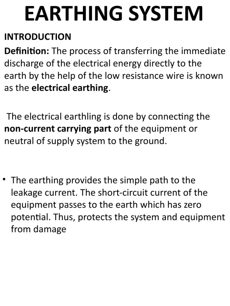 Earthing System Notes | PDF