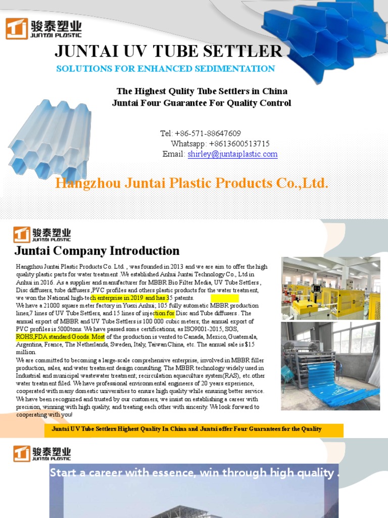 Juntai UV Tube Settlers 2022 | PDF | Water Purification | Sewage Treatment