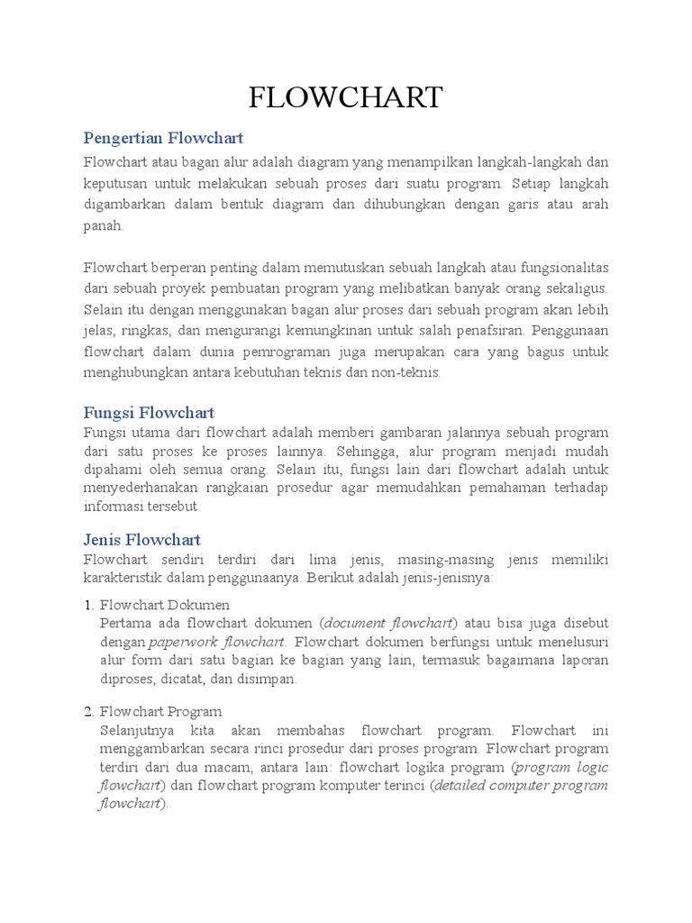 Fungsi dan Pengertian Flowchart | PDF | Komputer