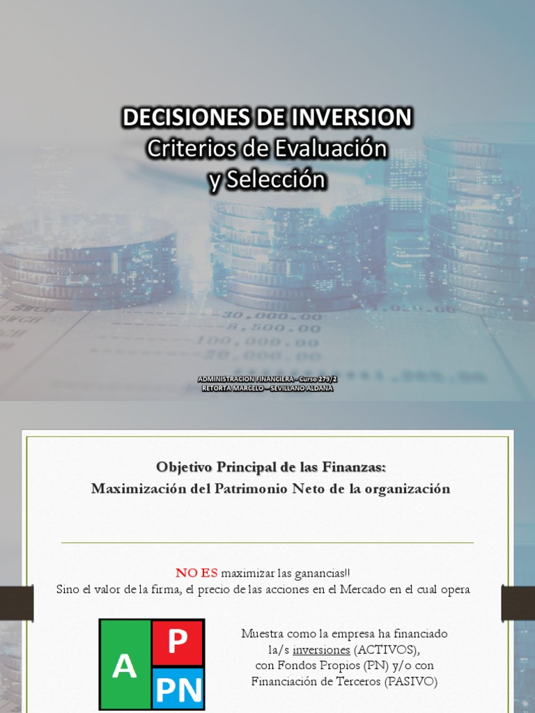 CAP 6 - La Decisión de Inversión - Criterios, Evaluación y Selección ...