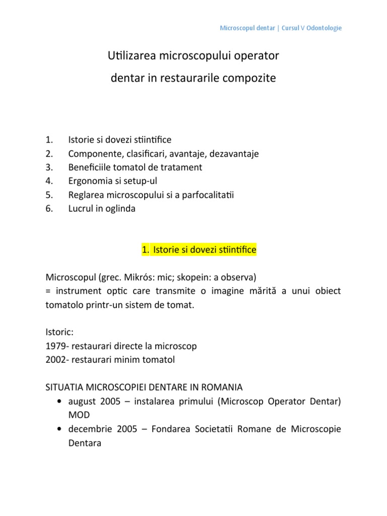 CURS 5.utilizarea Microscopului Operator | PDF