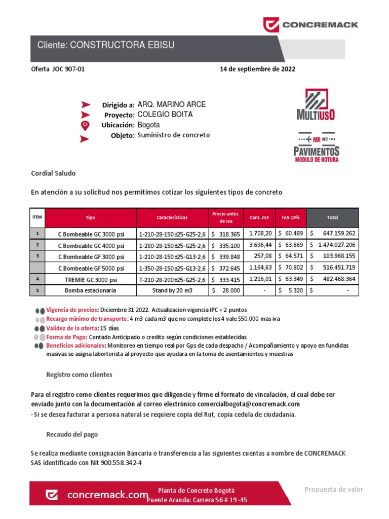 5CM-F-003 Oferta Comercial - Joc 907-1 Constructora Ebisu | PDF