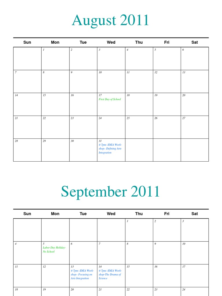 Master Calendar of Events 2011-2012 | PDF