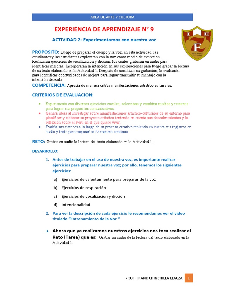 Activida 2 - Exp. 9 | PDF