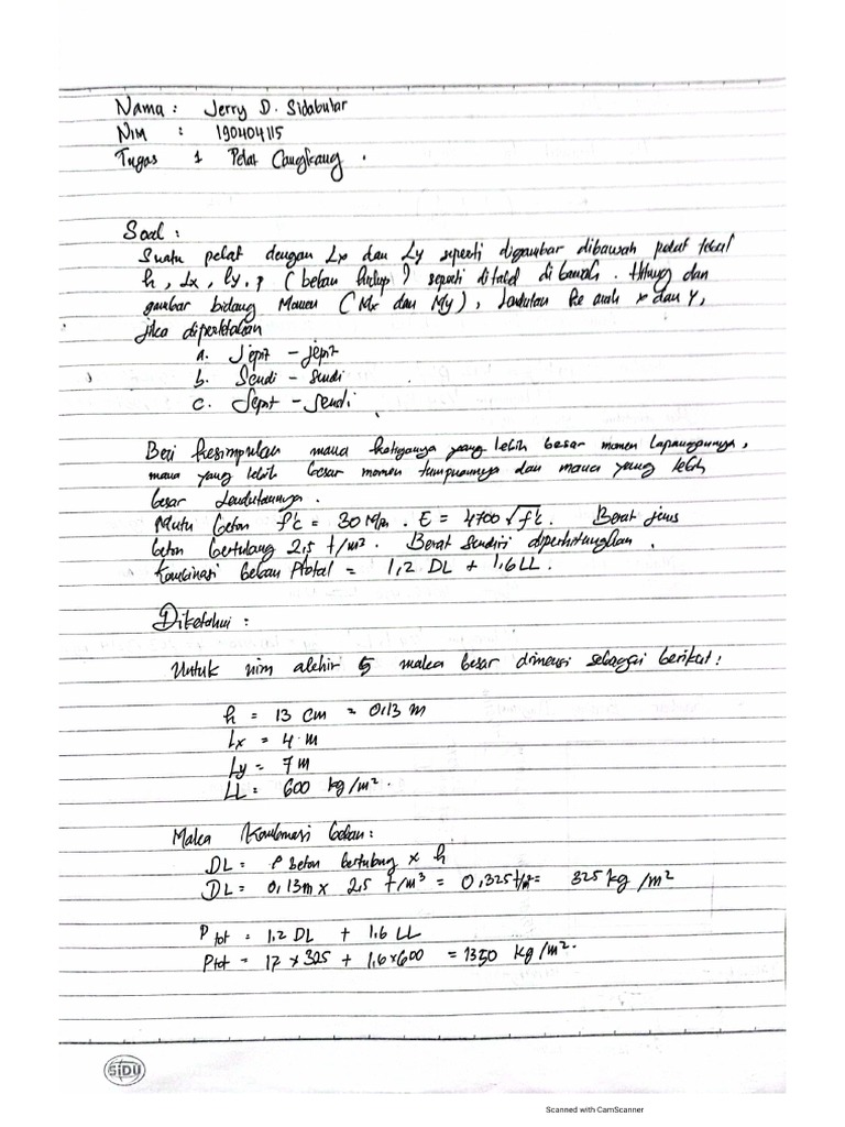 Tugas 1 Pelat Dan Cangkang - Jerry D Sidabutar - 190404115 | PDF