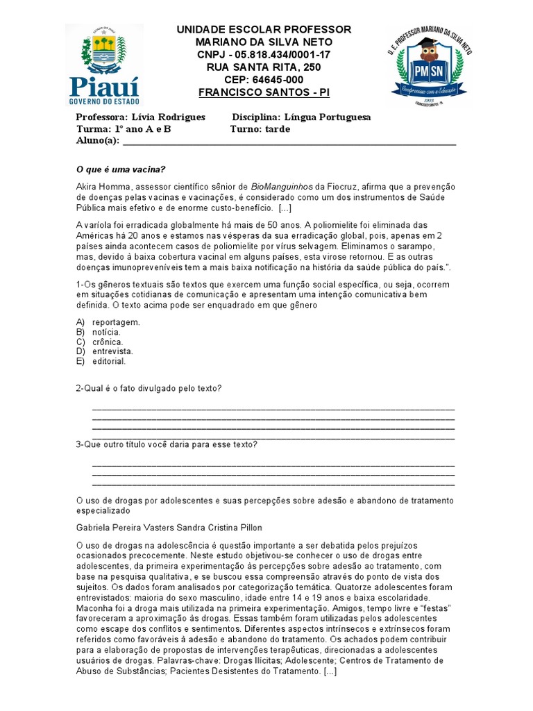Atividade 12 de Agosto | PDF | Autoajuda | Ciências e Matemática