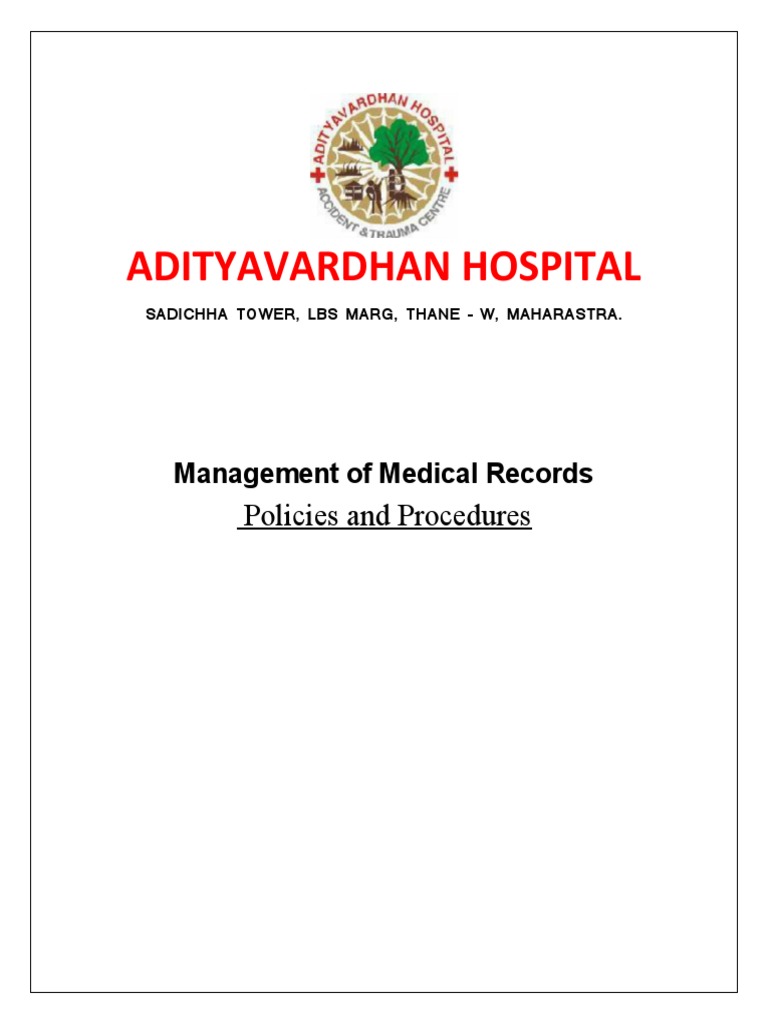 Medical Records Management Policy | PDF | Medical Record | Patient