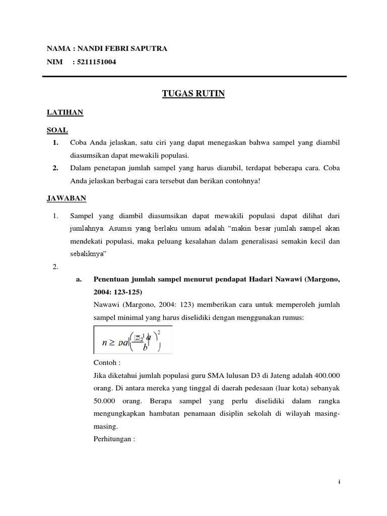 Tugas Rutin: Nama: Nandi Febri Saputra NIM: 5211151004 | PDF