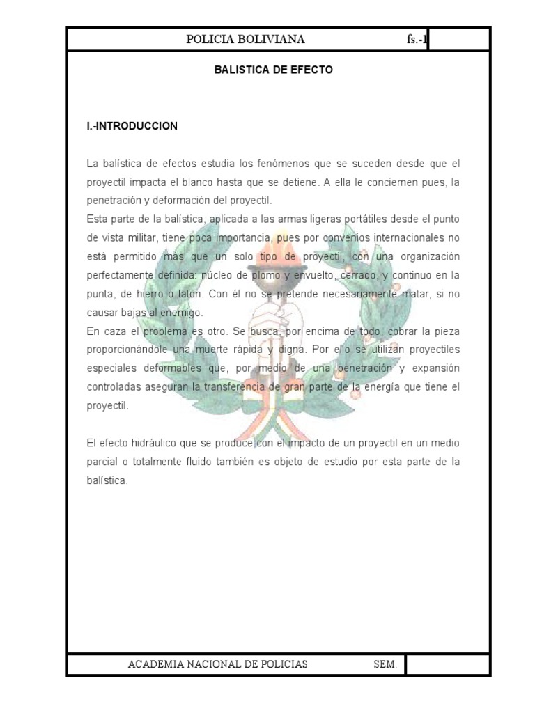 Balistica de Efecto | PDF | Munición | Proyectiles