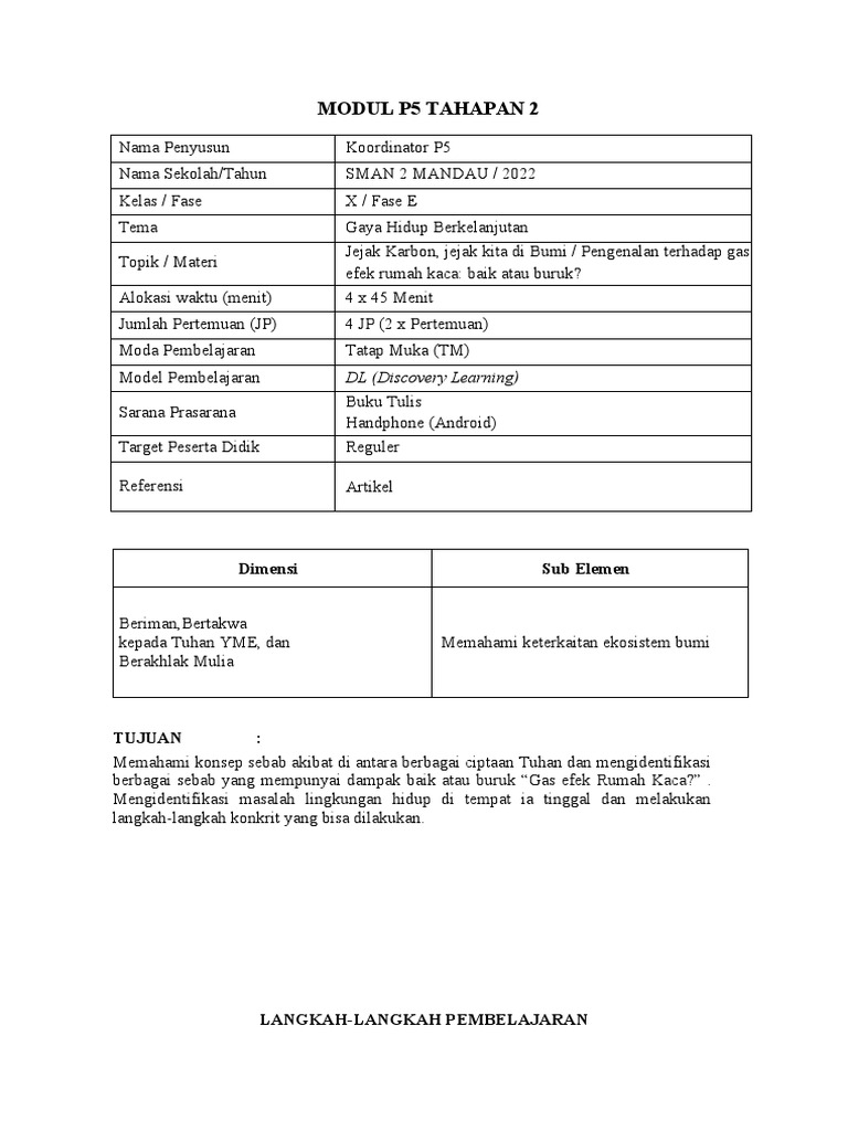 Modul P5 Tahapan 2 | PDF