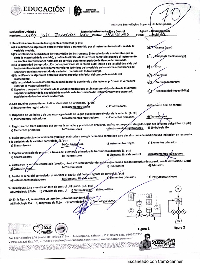 Examen Unidad 1 Instrumentación Y Control | PDF