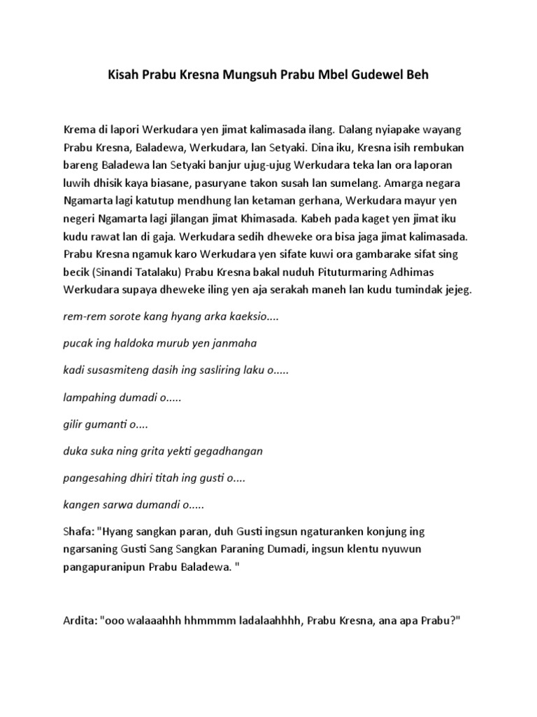 Kisah Prabu Kresna | PDF | Agama & Spiritualitas