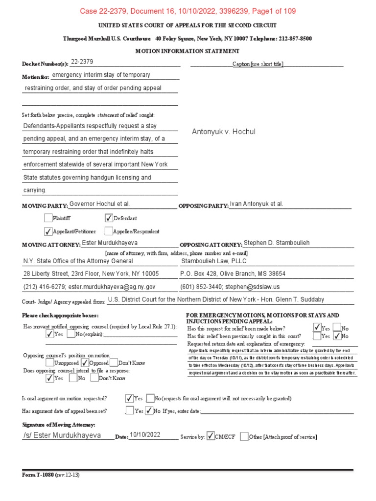 Motion For Stay Pending Appeal-Stamped | Download Free PDF | Injunction | Concealed Carry In The ...