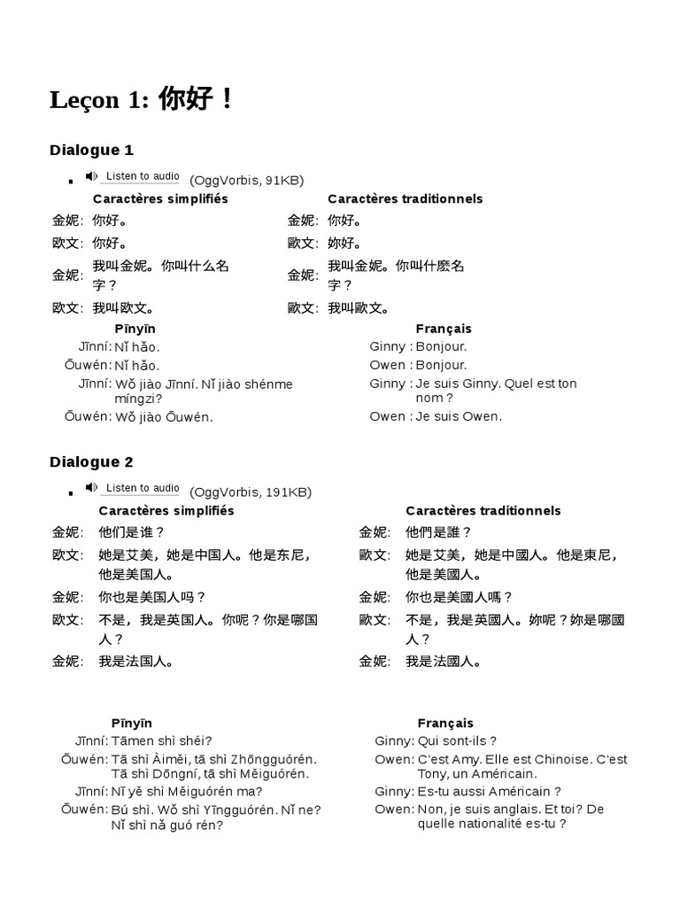 Chinois Débutant | PDF