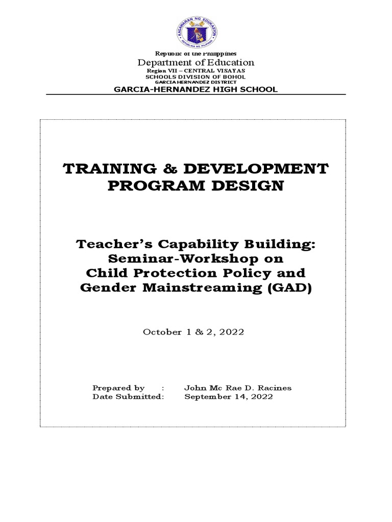 Teacher's Capability Building Training Design | PDF | Child Abuse ...