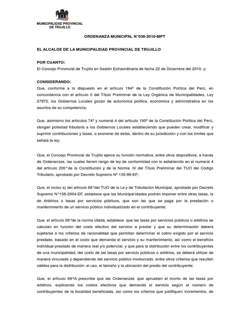 Om - 038 2010 MPT | PDF