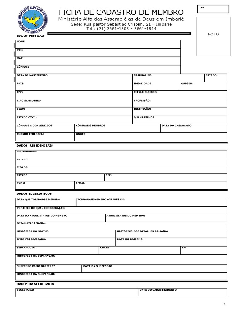 Modelo Ficha de Membro | PDF