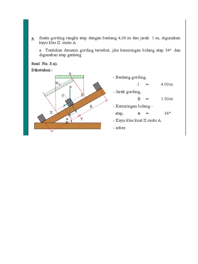 Dimensi Gording Atap Kayu Klas II | PDF