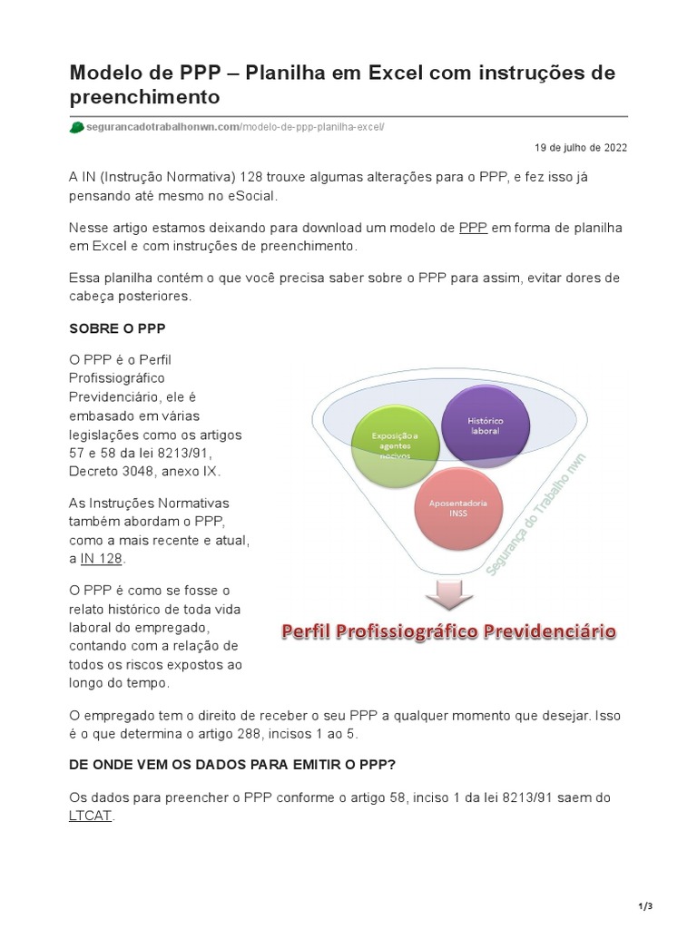 Modelo de PPP em Excel Atualizado | PDF