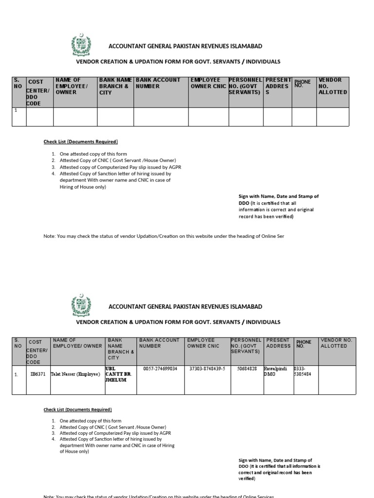 Blank Vendor Application Form | PDF
