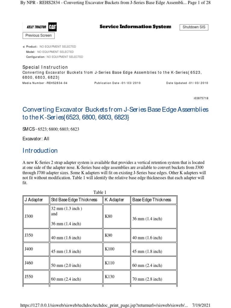Converting Excavator Buckets From J-Series Base Assemblies To The K-Series | PDF | Welding ...