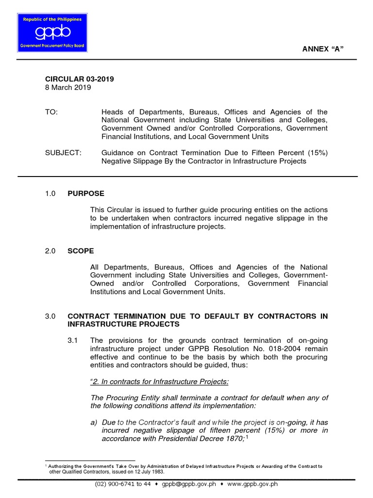 Guidance on Contract Termination 2019 | PDF | Economies