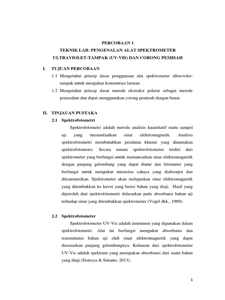 Teknik Lab - Pengenalan Alat Spektrometer Ultraviolet Tampak (UV-Vis ...