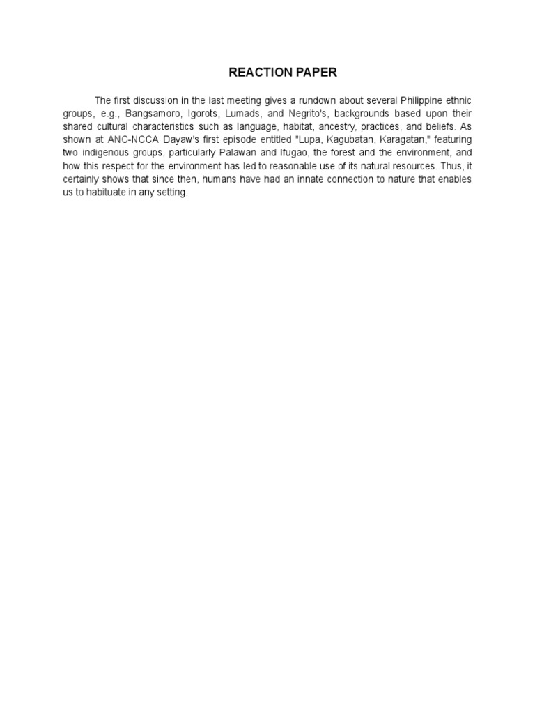 Philippine Ethnic Groups and Nature Connection | PDF | Social Science