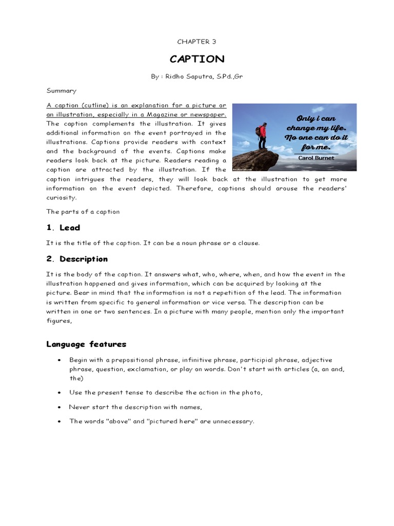 Materi Bab 3 Caption | PDF