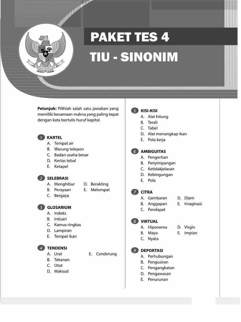 Sinonim Soal + Pembahasan Paket 5 | PDF