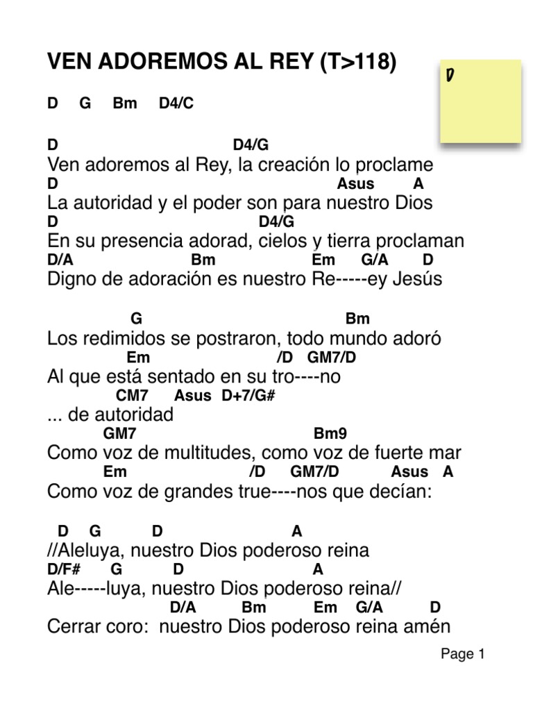 Ven Adoremos Al Rey | PDF