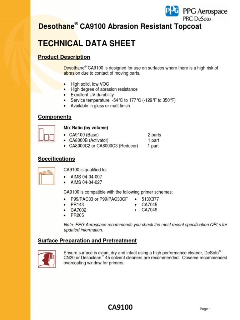 Desothane CA9100 | PDF | Shelf Life | Materials