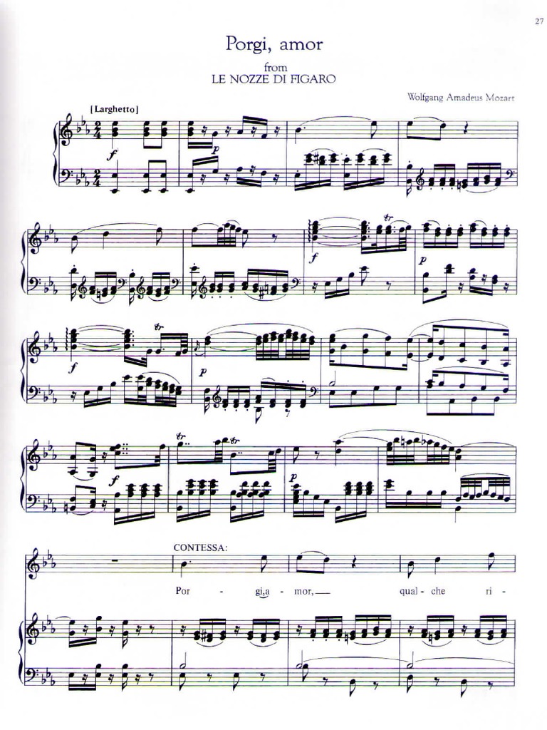 Partitura Mozart - Porgi Amor | PDF