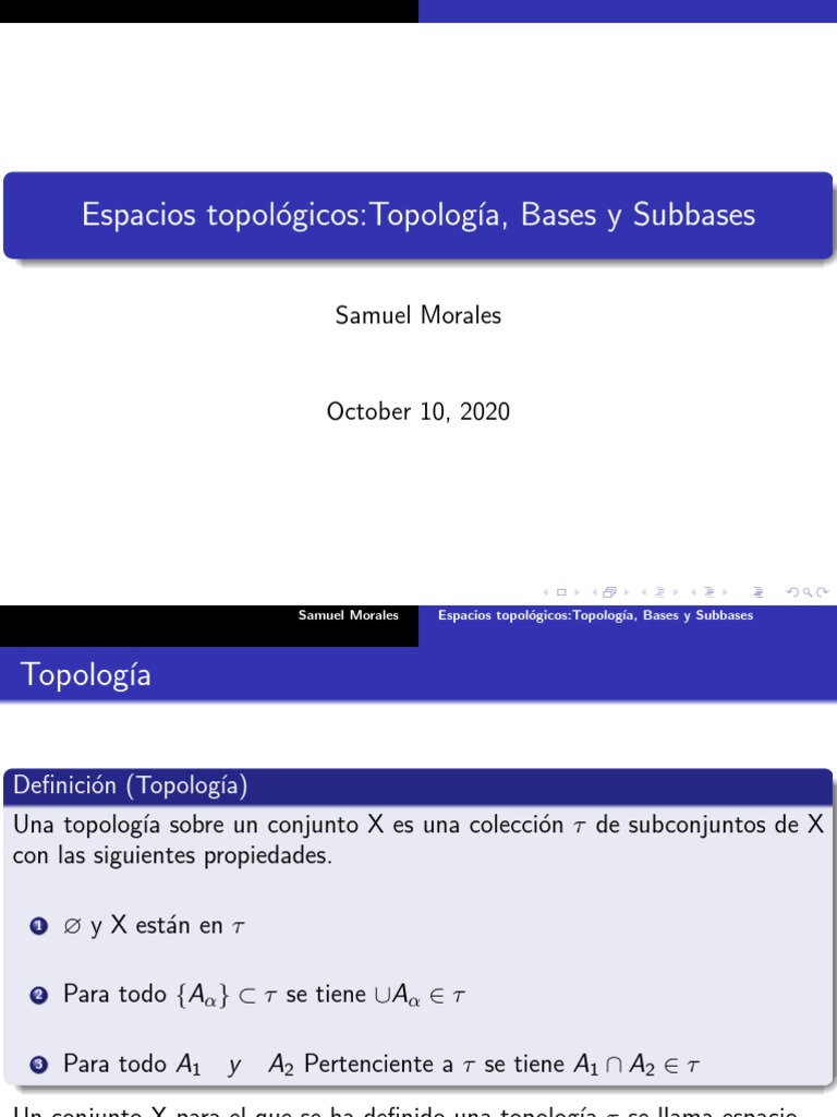 2.espacio Topologico, Base, Subbase | Descargar gratis PDF | Espacio | Lógica