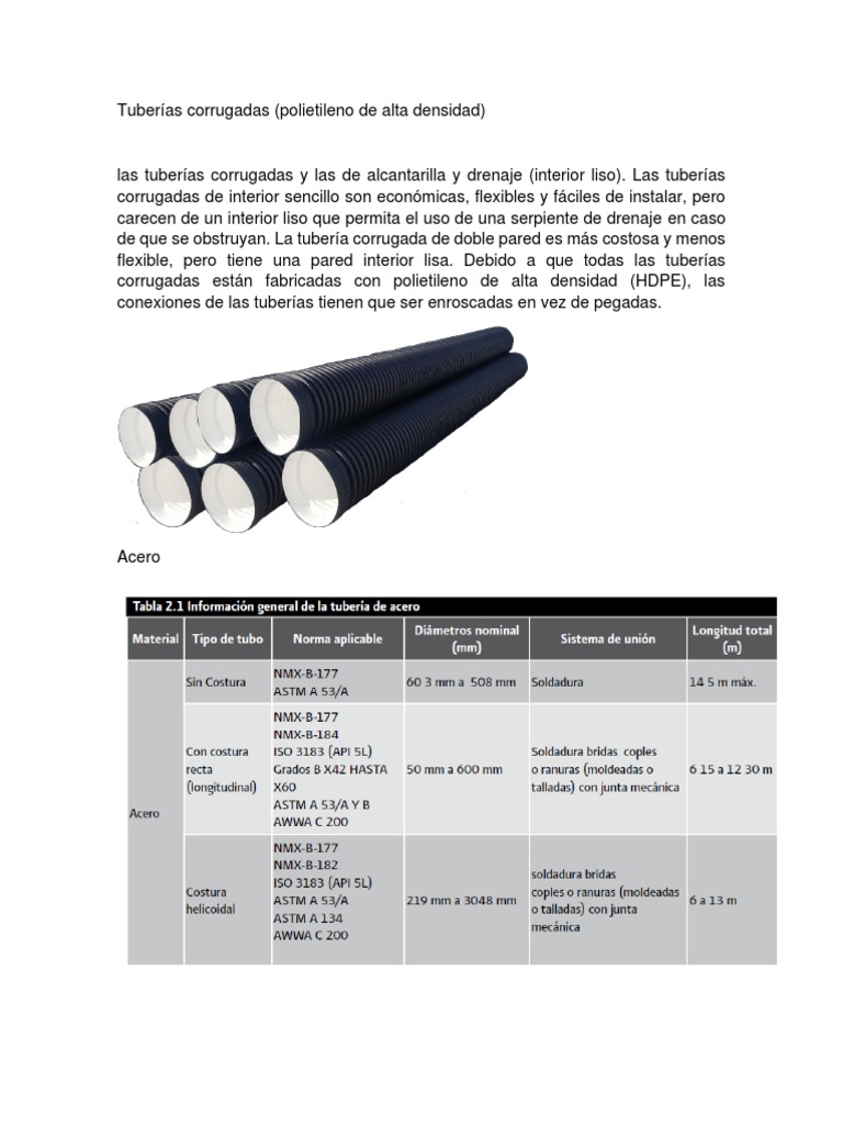 Tuberia CATALOGO COMERCIAL | PDF | Tubería (transporte de fluidos) | Hormigón