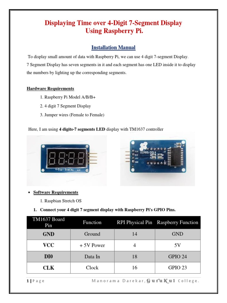 Display Time Over 4 Digit 7 Segment Display | Download Free PDF | Operating System Families ...