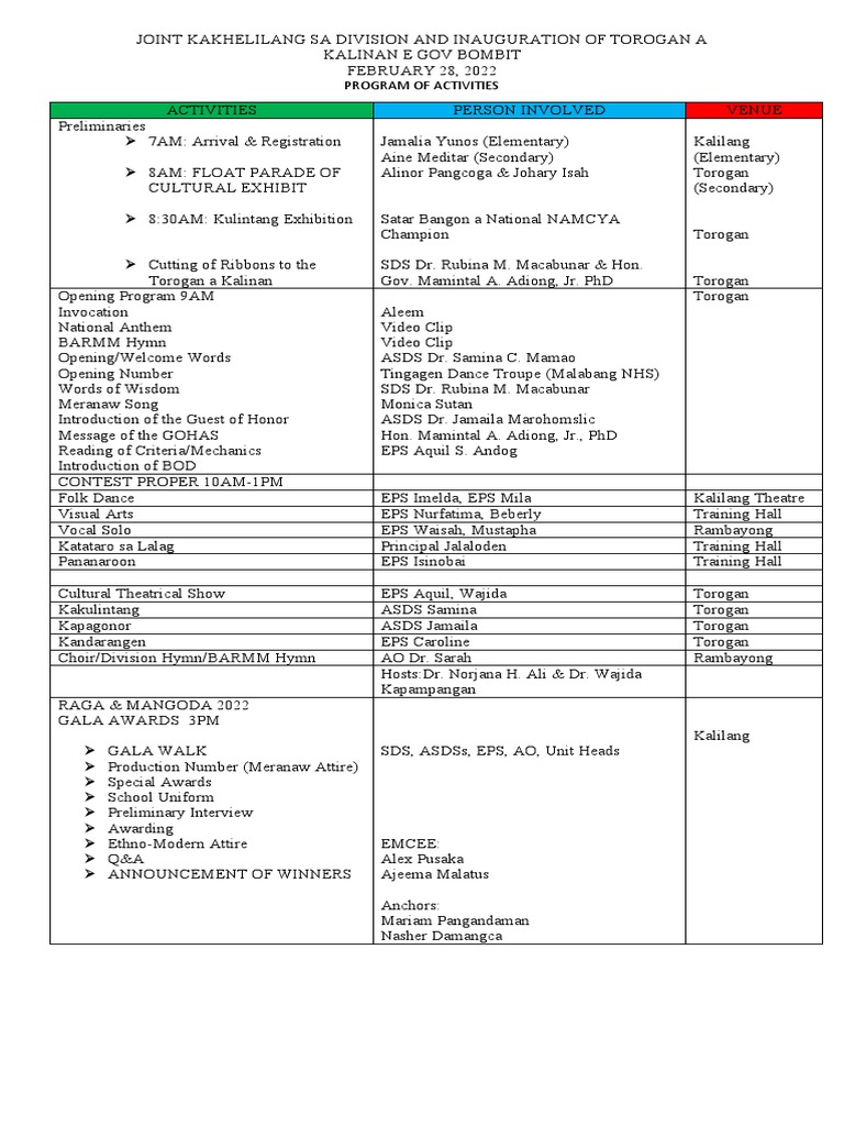 Kalilang Program | PDF